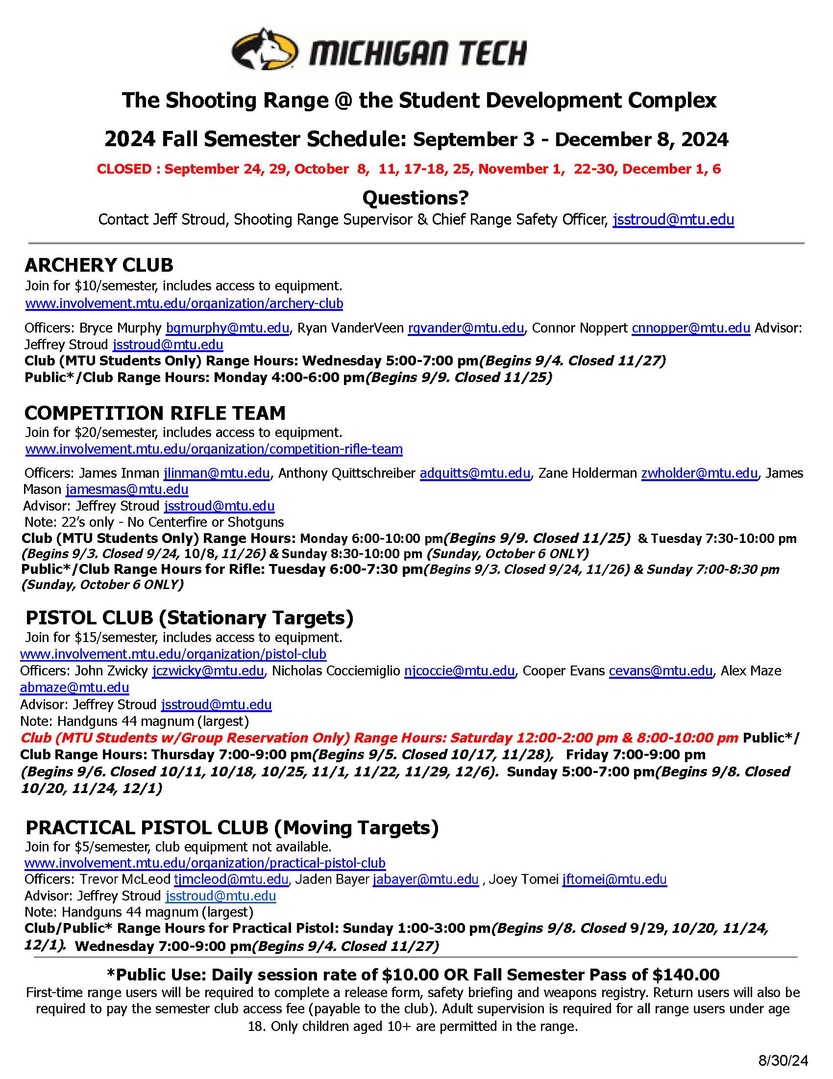 Michigan Technological University | Ticketing - Fall 2024 Pistol Public ...