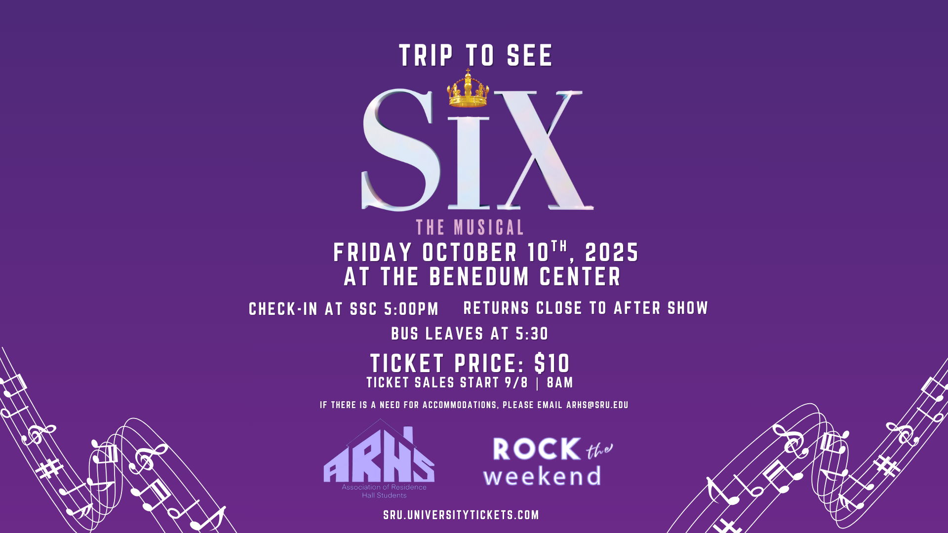Slippery Rock University | Ticketing - ARHS & RTW takes on SIX the musical