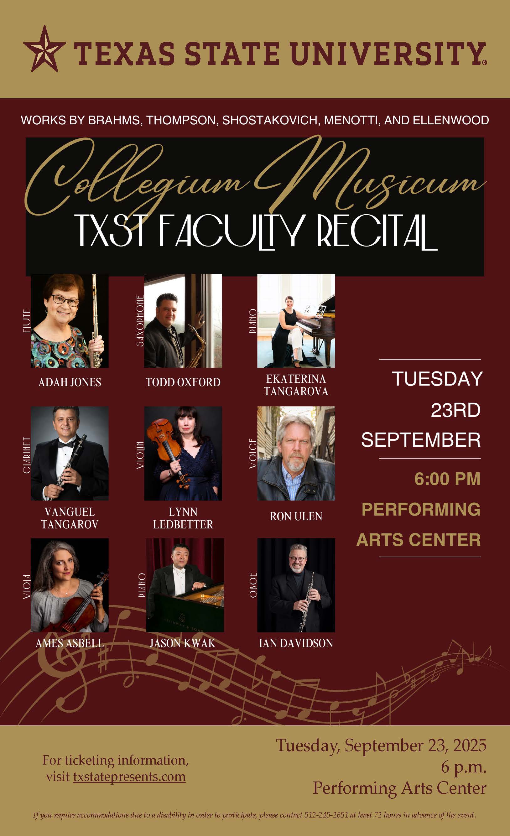 txstatepresents - FACULTY: TXST Collegium Musicum [Tue 9/23]