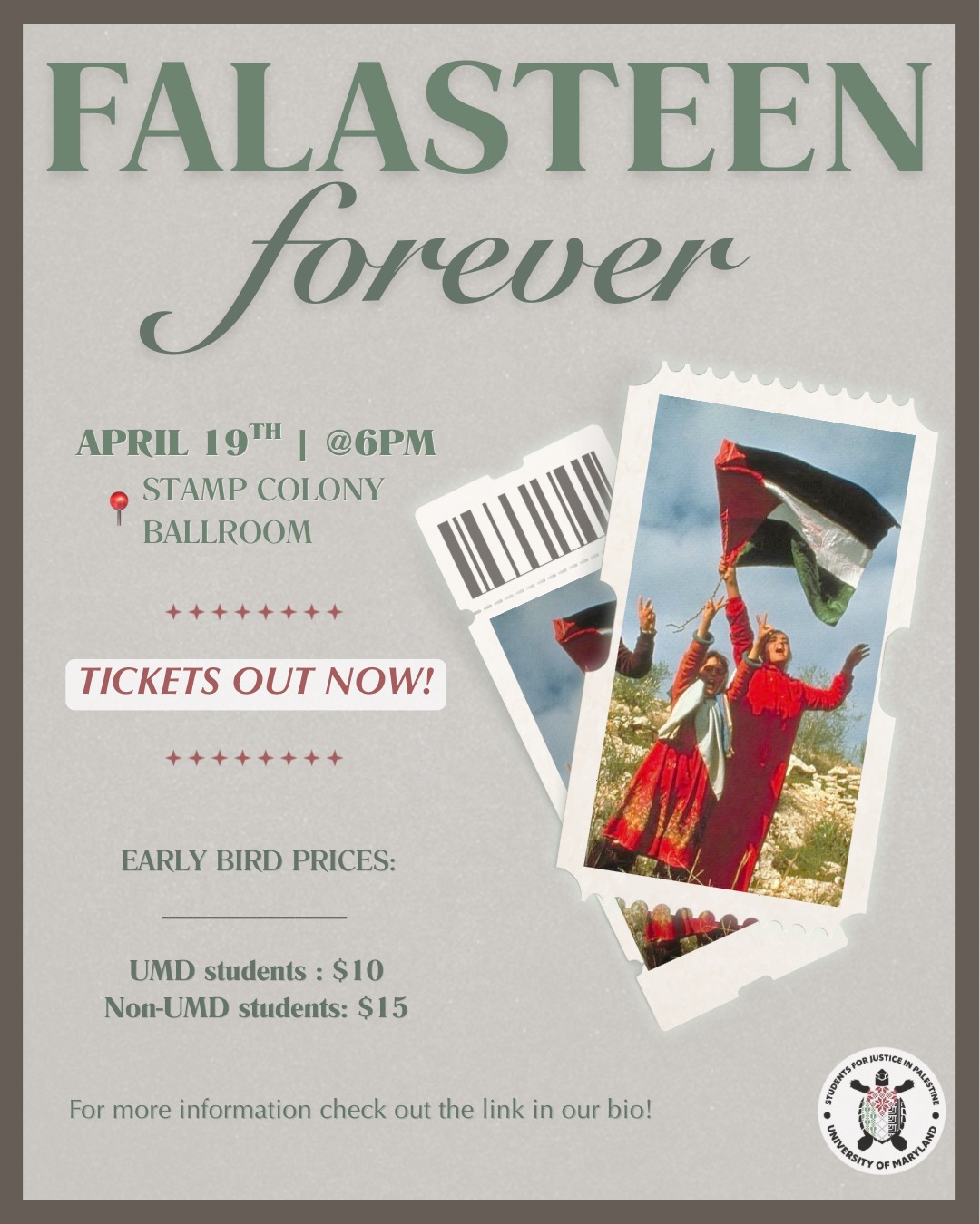 University of Maryland | Ticketing - Falasteen Forever