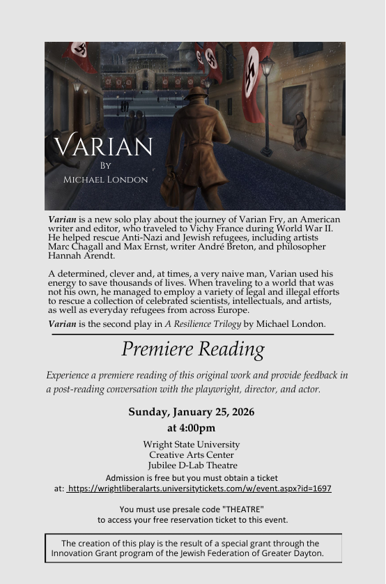 Wright State University | Ticketing - VARIAN FRY Reading - Mike London
